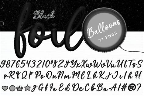 Black Balloon Script Alphabet Clip Art
