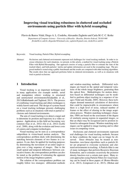 pdf improving visual tracking robustness in cluttered and occluded