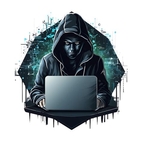 Illustration Of A Hacker Isolated On White Premium Ai Generated Image