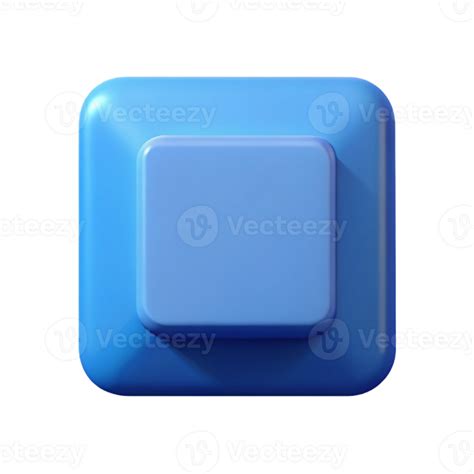 Distinctive Futuristic Geometric Square Icon With Flat Blue Color Minimal Design Crisp Edges