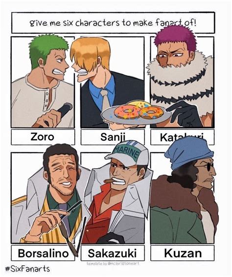 Zoro Sanji Katakuri Borsalino Sakazuki Kuzan Cómic One Piece