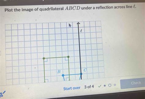 Solved Plot The Image Of Quadrilateral ABCD Under A Reflection Across Line Start Over Of