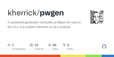 Github Kherrickpwgen A Password Generator Compiled As Wasm For Use