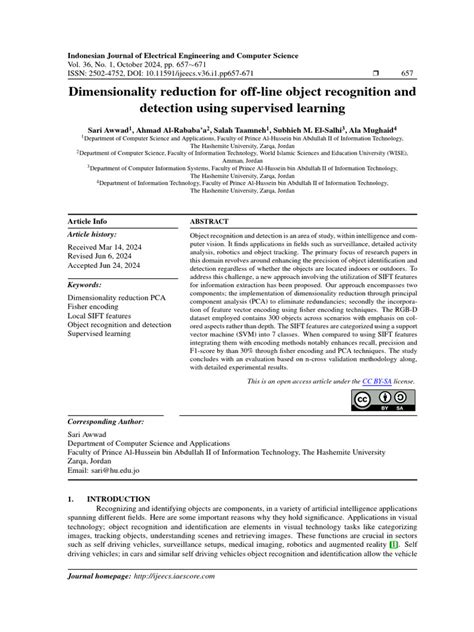 Dimensionality Reduction For Off Line Object Recog Pdf