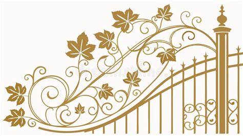 Elaborate Decorative Gate Design With Ornate Swirling Metalwork Vector Design Generative Ai