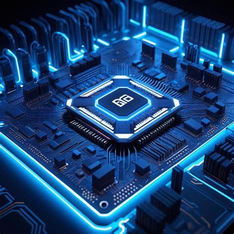 Premium Photo Gradient Microchip Processor Background