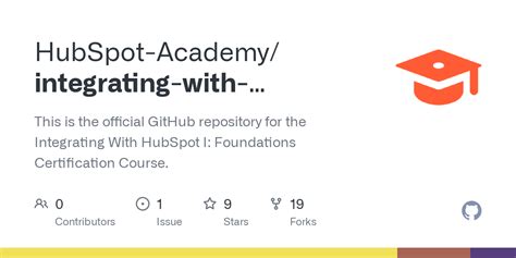 Github Hubspot Academyintegrating With Hubspot I Foundations This Is The Official Github