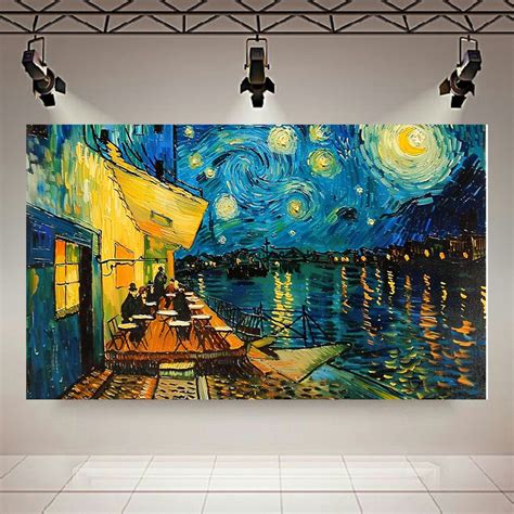 قیمت و خرید پوستر طرح بک لایت نقاشی شب پر ستاره ونگوگ مدل بندرگاه کد