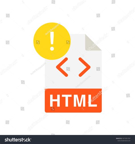 Html Warning Icon Stock Vector Royalty Free 1071051797 Shutterstock