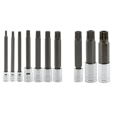 10 Pc Xzn Metric Spline Socket Bit Set Tamper Proof Toolplanet