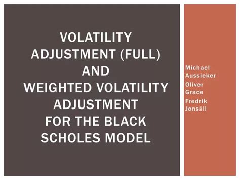 Ppt Volatility Adjustment Full And Weighted Volatility Adjustment For The Black Scholes