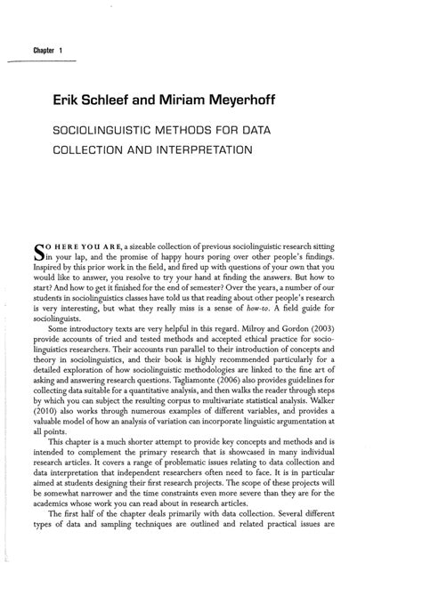 Pdf Sociolinguistic Methods For Data Collection And Interpretation