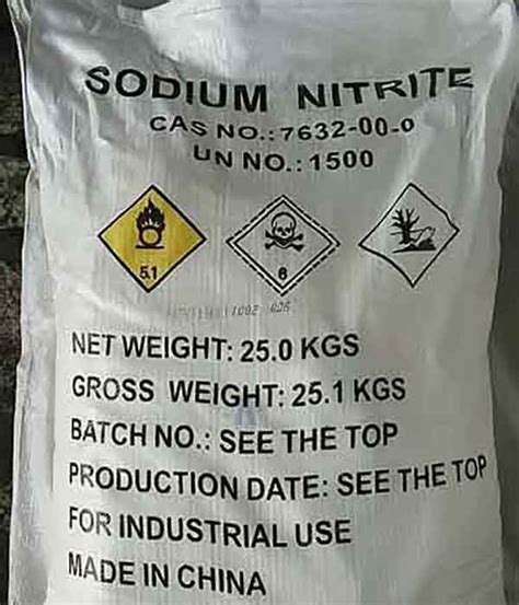China Food Grade Sodium Nitrite For Curing Meat 7632 00 0 Manufacturers
