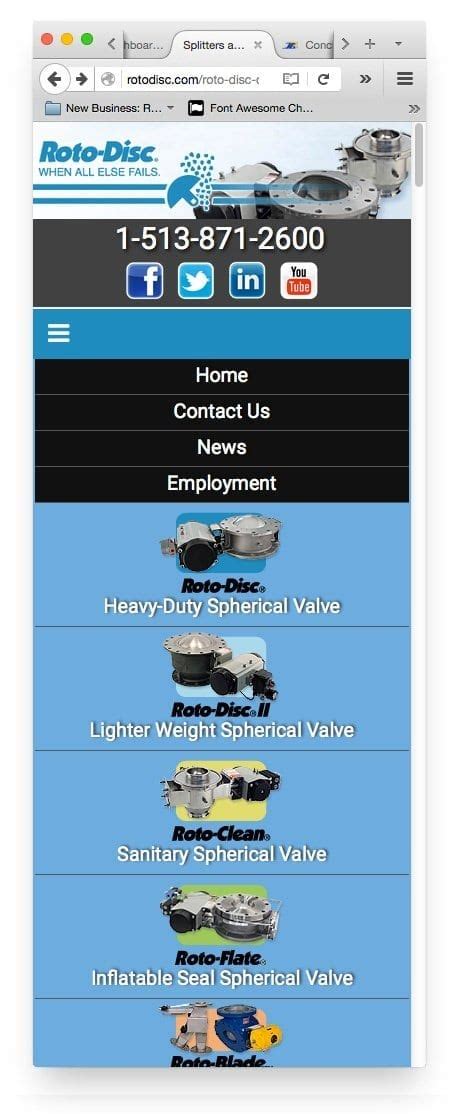 Mobile Friendly Website Design With An Image Based Menu Lohre Industrial Marketing