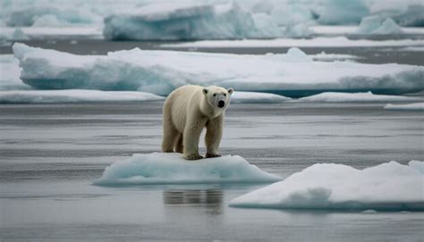Premium Ai Image Cute Mammal On Ice Floe In Arctic Surrounded By Pack Ice Generated By