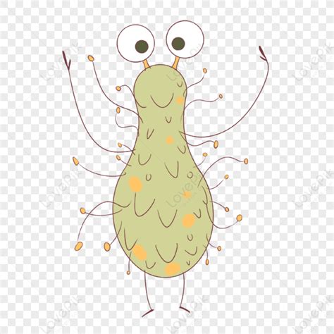 노란색 녹색 만화 일러스트 귀여운 표현 박테리아 미생물솜털아름다운 Png 일러스트 무료 다운로드 Lovepik