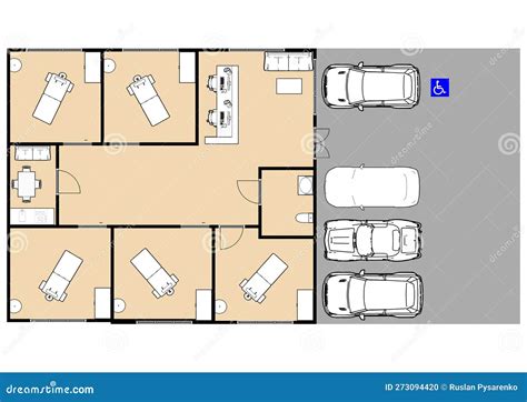 Spa Wellness Center Salon Floor Planmassage Center Top View Stock