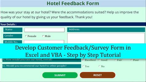 Develop Customer Feedback Or Survey Form In Excel And Vba Step By