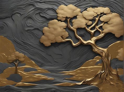 A Background Illustration Golden Black Abstract Premium Ai Generated Image