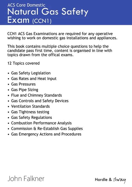 Acs Gas Safety Exam Questions Bank Book Ccn1 Plumbing Mock Questions