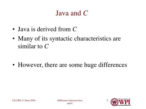 Ppt Differences Between Java And C Powerpoint Presentation Free Download Id1309634