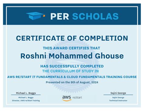 Roshni Mohammed Ghouse On Linkedin Graduation Aws Perscholas