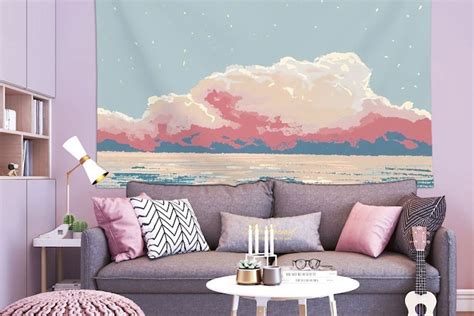 패브릭포스터 유화 패브릭 포스터 다용도 가림막천 커튼 소형 특대형 노을 빛 바다 오늘의집 쇼핑