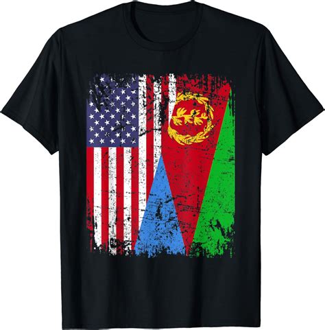 ERITREAN ROOTS Half American Flag USA ERITREA FLAG T Shirt Walmart Com