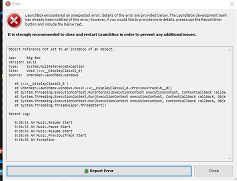 Recurring Error Pop Up Troubleshooting Launchbox Community Forums