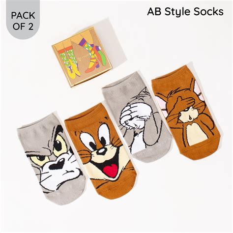Tom And Jerry Faces A B Socks Thela Gaadi