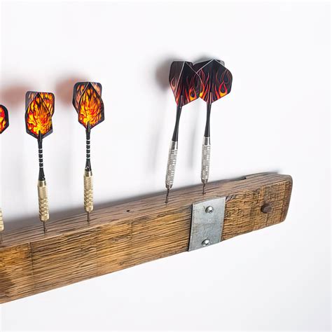 Wine Barrel Dart Display Dark Walnut Alpine Wine Design