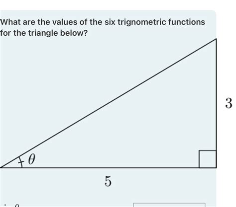 Solved What Are The Values Of The Six Trignometric Functions