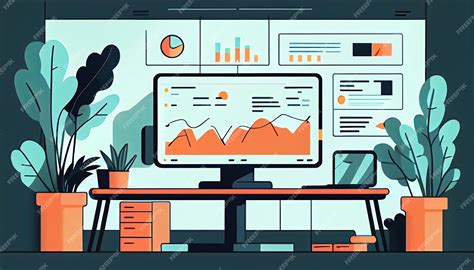 Premium Photo Analytics And Monitoring On Web Report Dashboard Simple Illustration Generative Ai