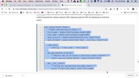Model Tutorial From Mdn Django Tutorial On Pythonanywhere Youtube