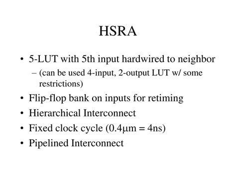 Ppt Hsra High Speed Hierarchical Synchronous Reconfigurable Array Powerpoint Presentation
