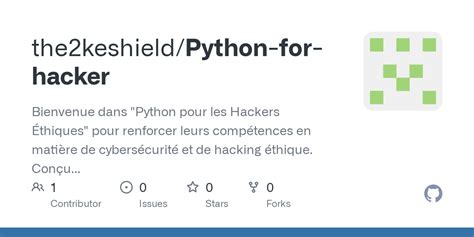 Github The Keshield Python For Hacker Bienvenue Dans Python Pour Les Hackers Thiques Pour