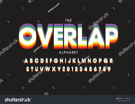 Vector Of Stylized Overlap Font And Alphabet Stylized Vector Overlap Alphabet Fonts Alphabet