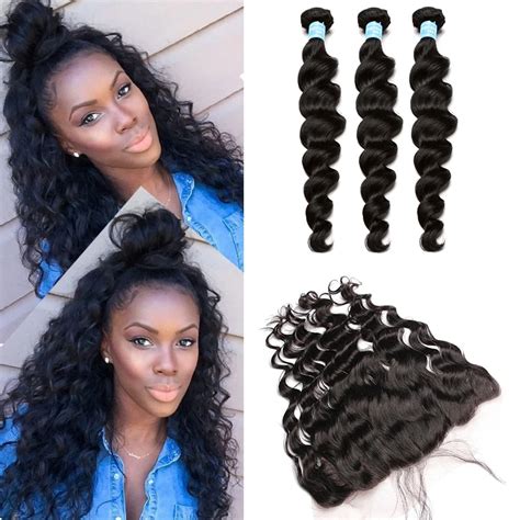 13x4 Lace Frontal Closure With Bundles 7a Brazilian Virgin Hair With