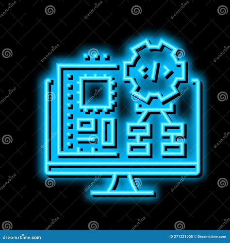 Embedded Software Neon Glow Icon Illustration Stock Vector