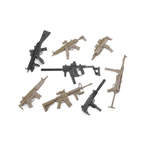가벼운 무기 기관단총 16 무접착 조립 4d 총기 모형 장난감 8 개 세트 플라스틱 진열대 Aliexpress