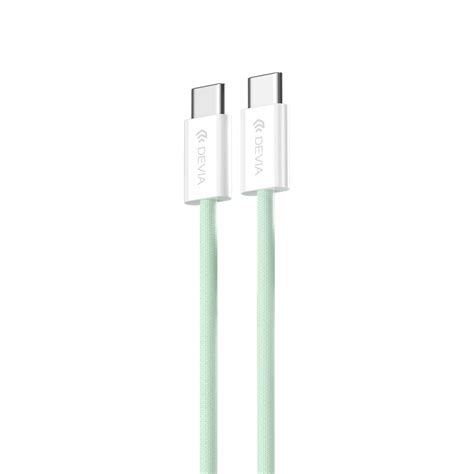 Devia 1m 60W Woven Braided Power Delivery USB C To USB C Cable Green The Emergency