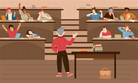 Tired And Sleepy Students On Bored Lecture 13194608 Vector Art At Vecteezy