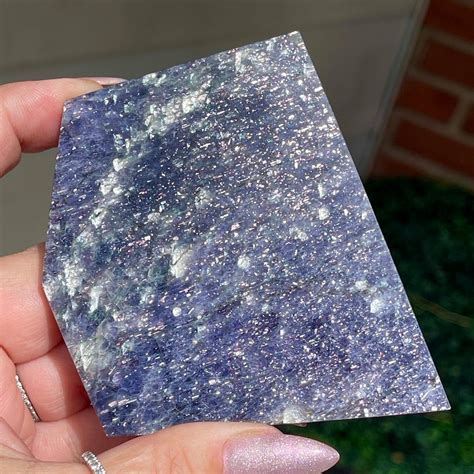 Iolite Slab With Pink Confetti Aaa Natural Iolite Rare Find