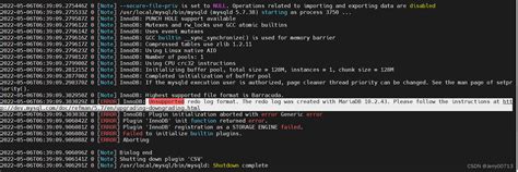【mysql报错】unsupported Redo Log Format The Redo Log Was Created With Mariadb 10243innodb