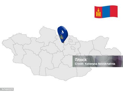 지도에 오르 콘의 위치 몽골 3d 오르콘 위치 기호입니다 오르콘의 국기 귀하의 웹 사이트 디자인 로고 응용 프로그램 Ui에 대한 몽골의 지방과 품질지도 스톡 벡터입니다