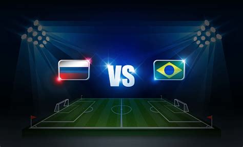 축구 경기장 필드 밝은 경기장 조명입니다 축구 스코어 보드 경기 대 전략 방송 그래픽 템플릿 벡터 조명 경기 스포츠에 대한 스톡 벡터 아트 및 기타 이미지 Istock