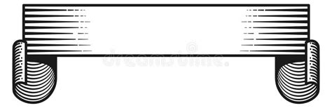 Ribbon Scroll Template Engraved Vintage Label Banner Stock Illustration Illustration Of Empty