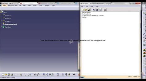 Catia Macrosgetting Started For Beginnershow To Create A Simple Message Box Macro Youtube