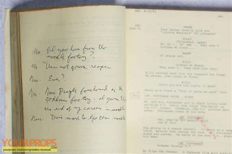 Gremlins Dick Miller S Annotated Gremlins Script Original Movie Prop