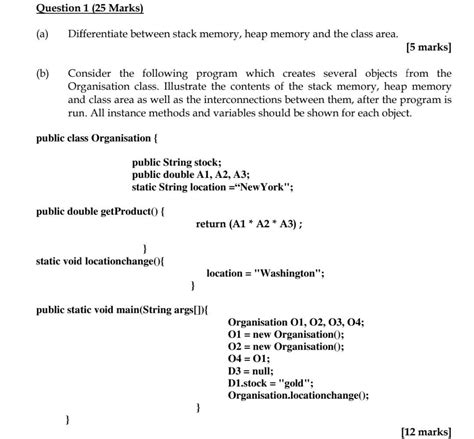 Solved A Differentiate Between Stack Memory Heap Memory